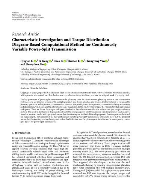 Pdf Characteristic Investigation And Torque Distribution Diagram Based Computational Method