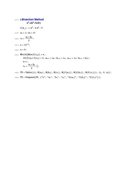 Bisection Method 1 Pdf