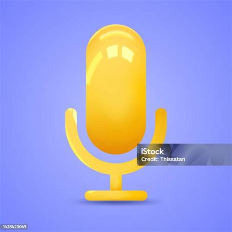 라디오 또는 음악 엔터테인먼트를 위한 마이크 오디오 아이콘 응용 프로그램 최소한의 스타일 노래 또는 팟캐스트 개념3d 벡터 일러스트 레이 션 아이콘 3차원 형태에 대한 스톡