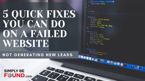Quick Fix Website Not Generating New Leads