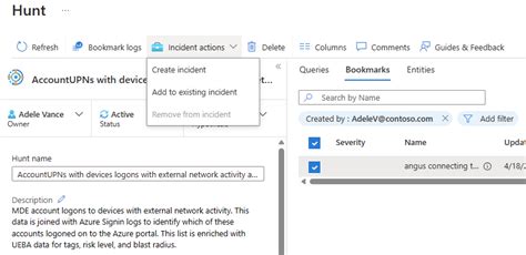 헌팅을 사용하여 엔드투엔드 위협 헌팅 수행 Microsoft Sentinel Microsoft Learn