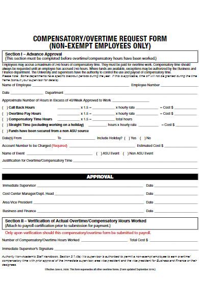 Free 50 Overtime Request Forms Download How To Create Guide Tips