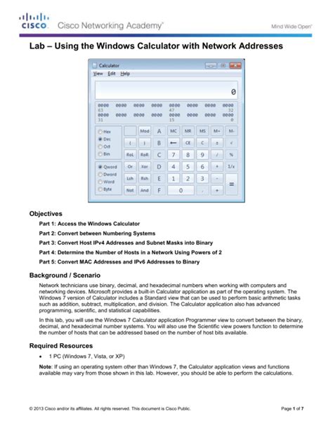 Using The Windows Calculator With Network Addresses