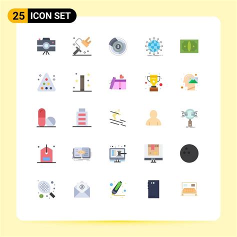 Set Of 25 Vector Flat Colors On Grid For Worldwide Arrow Balance Network Graph Editable Vector