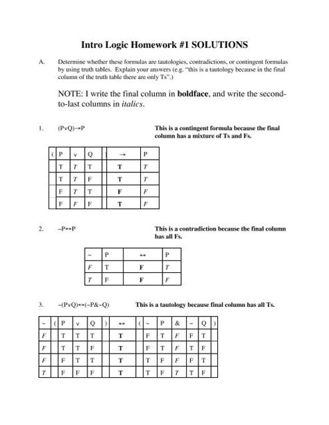 Intro Logic Homework 1 SOLUTIONS Ted Sider