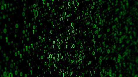 기술 스트림 바이너리 코드입니다 디지털 일러스트레이션 녹색 행렬 배경입니다 프로그래밍 코딩 해킹 및 암호화 3d 렌더링 녹색에