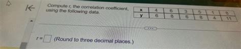 solved compute r the correlation coefficient using the