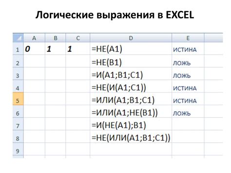 Истина истина значение Excel