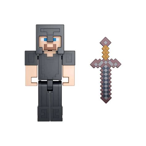 Minecraft Craft A Portal Action Figure Set Steve In Netherite Armor