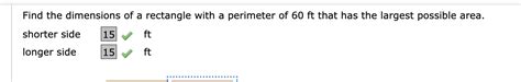 solved find the dimensions of a rectangle with a perimeter