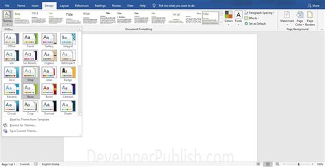 How To Change The Theme Of Word Document Word Tutorials