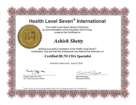 certified hl7 cda specialist