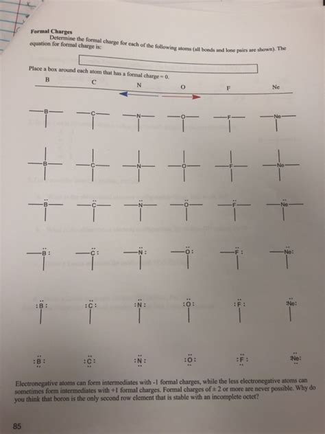 Solved Formal Charges Determine The Formal Charge For Each Chegg Com