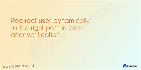 Redirect User Dynamically To The Right Path In Laravel Cvirando
