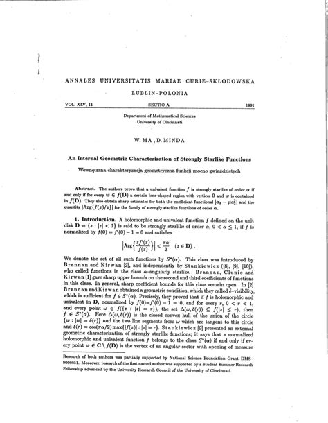 Pdf An Internal Geometric Characterization Of Strongly Starlike Functions