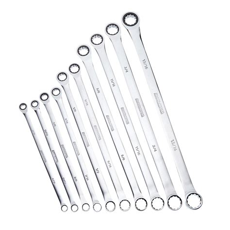 Maximum Extra Long Double Box End Ratcheting Wrench Set Sae 10 Pk
