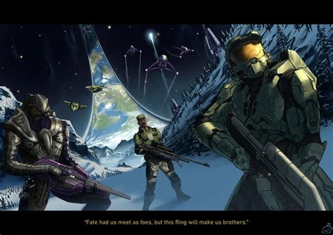 Master Chief Arbiter Thelvadam And Sergeant Johnson Halo And 1 More Drawn By Mcc Cookie