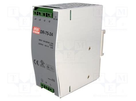 DR-75-24 MEAN WELL - Power supply: switched-mode | for DIN rail; 76.8W ...