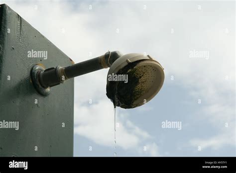 Dirty Shower Beach Shower Stock Photo Alamy