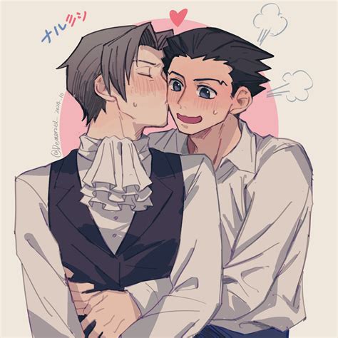 Phoenix Wright And Miles Edgeworth Drawn By Demorzel Danbooru