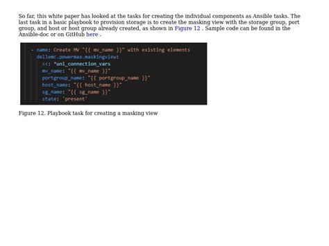 Creating A Masking View Dell Powermax Ansible Modules Best Practices Dell Technologies Info Hub