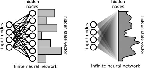 Schematic Display Of A Finite Versus An Infinite Neural Network