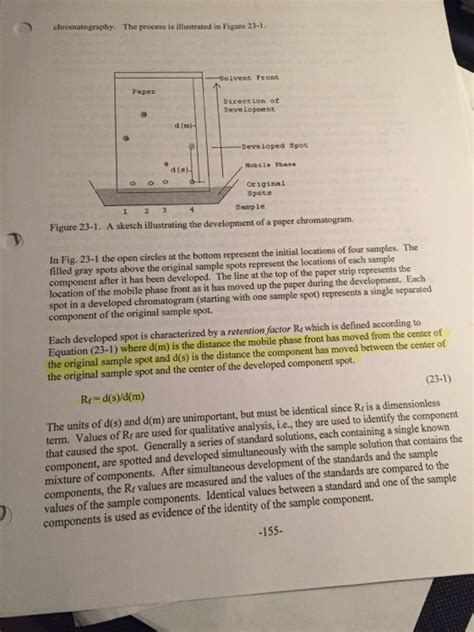 Solved Experiment 23 Paper Chromatography Introduction