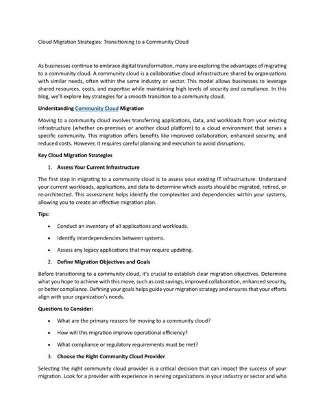 Ppt Cloud Migration Strategies Transitioning To A Community Cloud Powerpoint Presentation Id