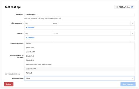 Why Is Custom API Authentication Not Supported On A OpenAPI Resource