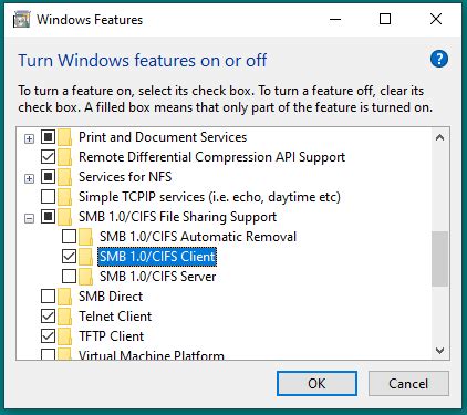 How To Enable SMB1 On Windows 10