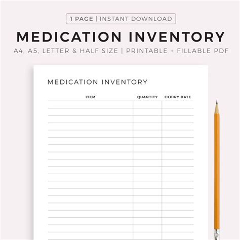 Medical Inventory Templates Etsy