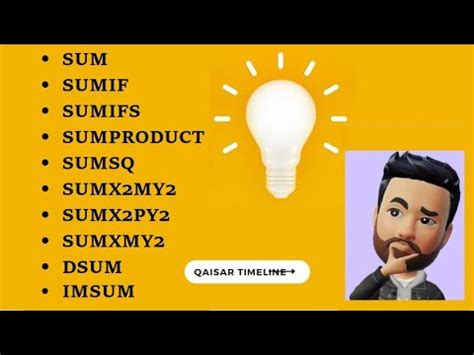 How To Use All SUM Functions Like SUM SUMIF SUMIFS SUMPRODUCT SUMSQ DSUM IMSUM In Excel