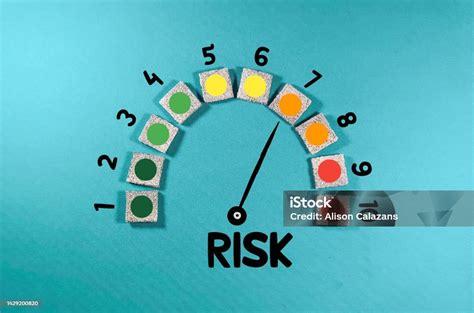 Risk Level Indicator Rating Print Screen Wooden Cube Block Since Low To High On Blue Background