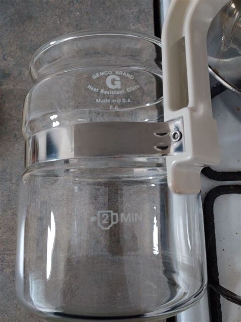 Gemco Glass Perk Glass Stovetop Percolator Coffee Pot 2 4 Cups Almond
