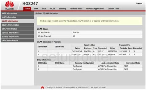 All Screenshots For The Huawei Echolife Hg8247