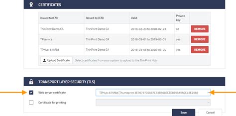 Thinprint Hub Installing The Web Server Certificate Thinprint