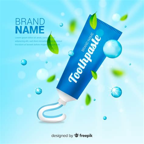 Free Vector Realistic Fresh Toothpaste Poster Ad