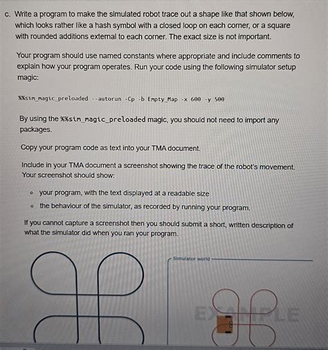 Solved C ﻿write A Program To Make The Simulated Robot Trace