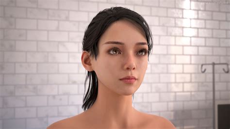 逼真的皮肤和全身解剖亚洲女性3d模型 Turbosquid 2310368