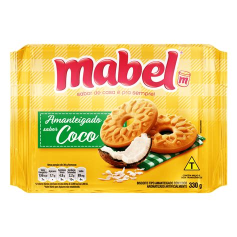 Biscoito Amanteigado Coco Mabel 330g