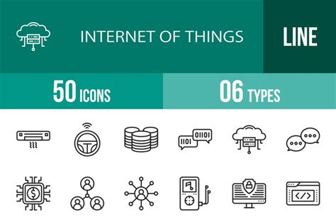 50 Internet Of Things Line Icons