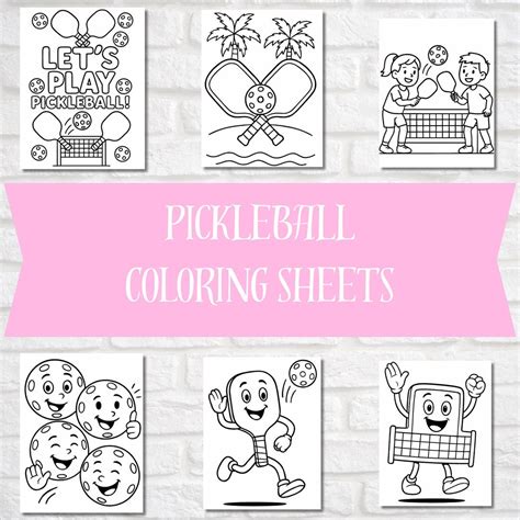 Pickleball Coloring Pages Printable Pdf Activity Sheets Fun