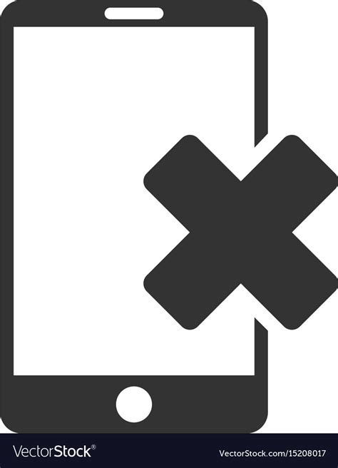 Wrong Smartphone Flat Icon Royalty Free Vector Image