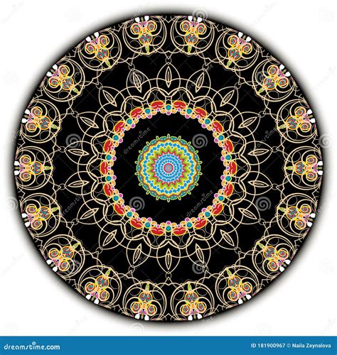 Colorful Ethnic Vector Paisley Mandala Pattern Ornamental Abstract