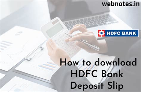 How To Generate And Download HDFC Bank Deposit Slip Webnotes In