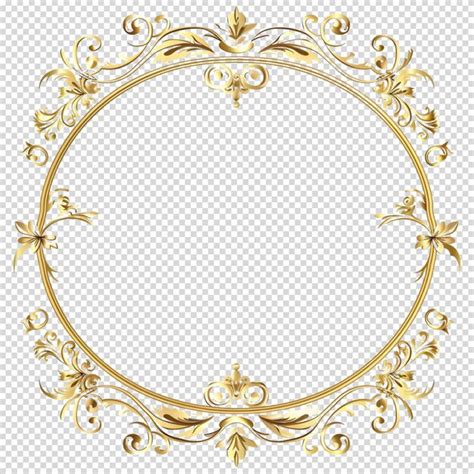 투명한 배경에 고립 된 금색 프레임 프리미엄 Ai 생성 Psd