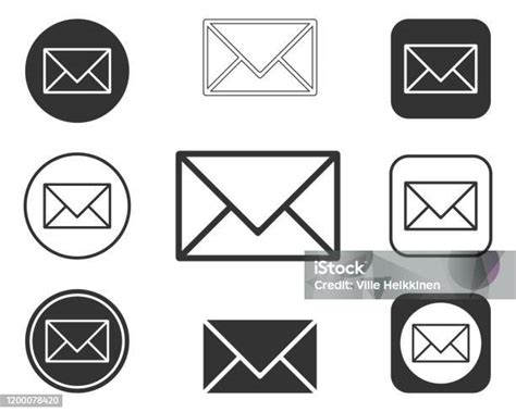 메일 우편 봉투 아이콘 모양 세트입니다 우표 편지 로고 기호입니다 전자 메일 통신 서명 단추 컬렉션입니다 벡터 일러스트 이미지 팩입니다 흰색 배경에 격리 0명에 대한 스톡