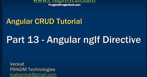 Sql Server Net And C Video Tutorial Angular Ngif Directive Slides