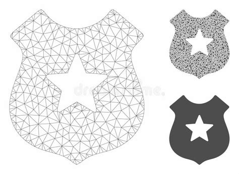 Police Shield Vector Mesh 2d Model And Triangle Mosaic Icon Stock Vector Illustration Of