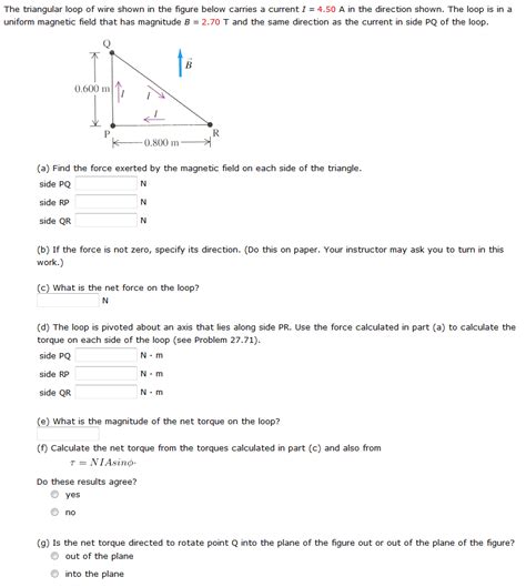 Solved The Triangular Loop Of Wire Shown In The Figure Below Chegg